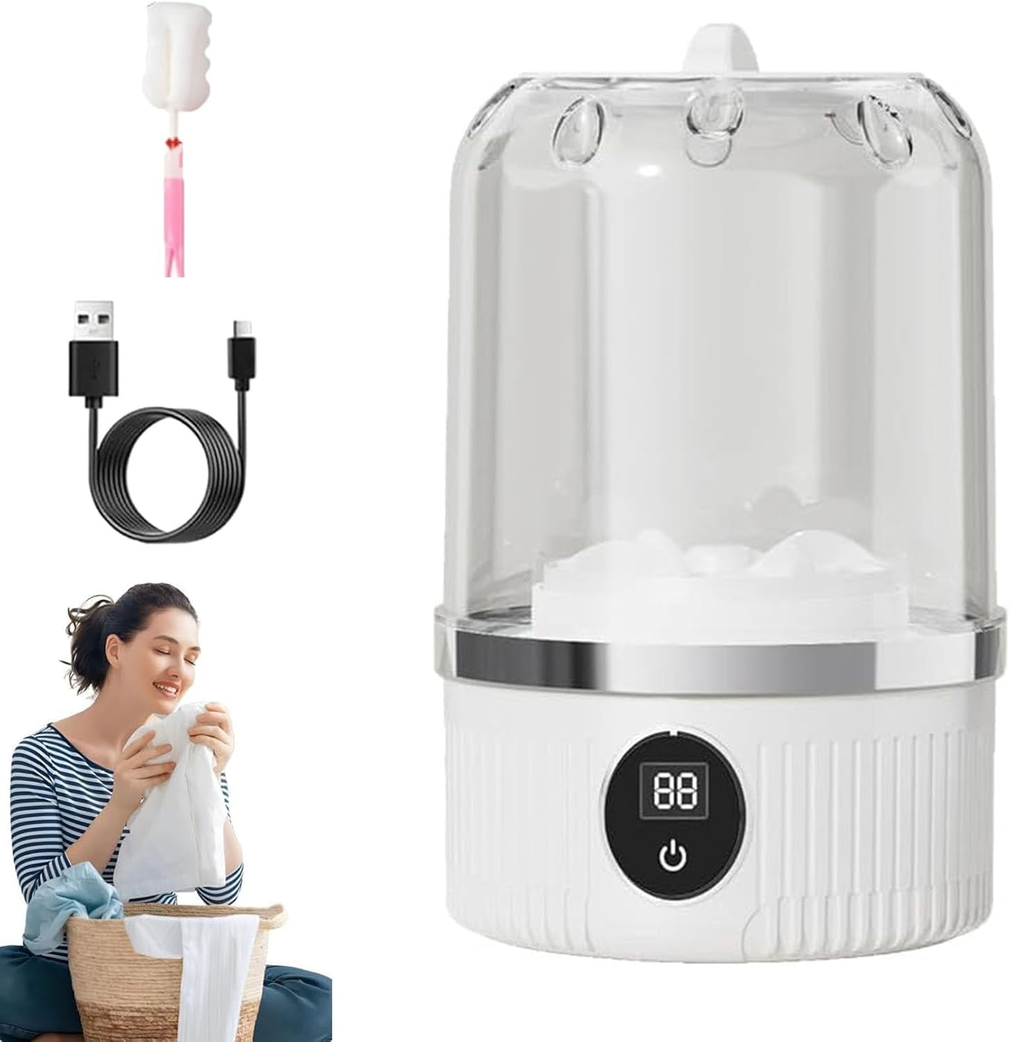 Portable Mini Washing Machine, Cordless Mini Washer, Portable Usb ...