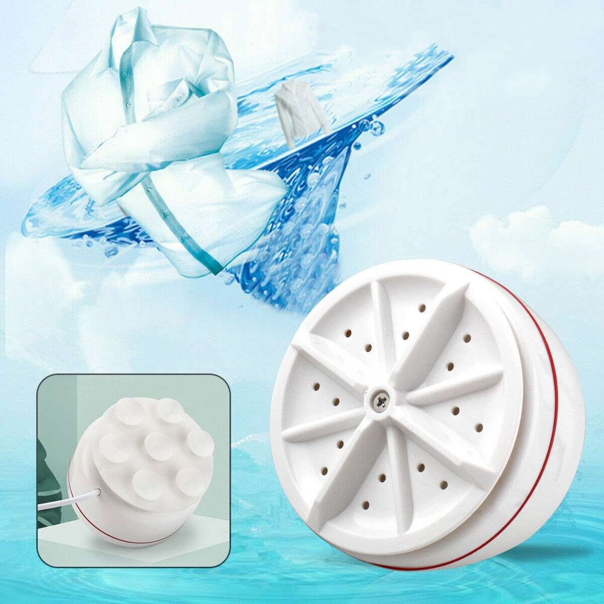 Portable Mini Washing Machine, Turbo Washing Ultrasonic Turbine Washer ...