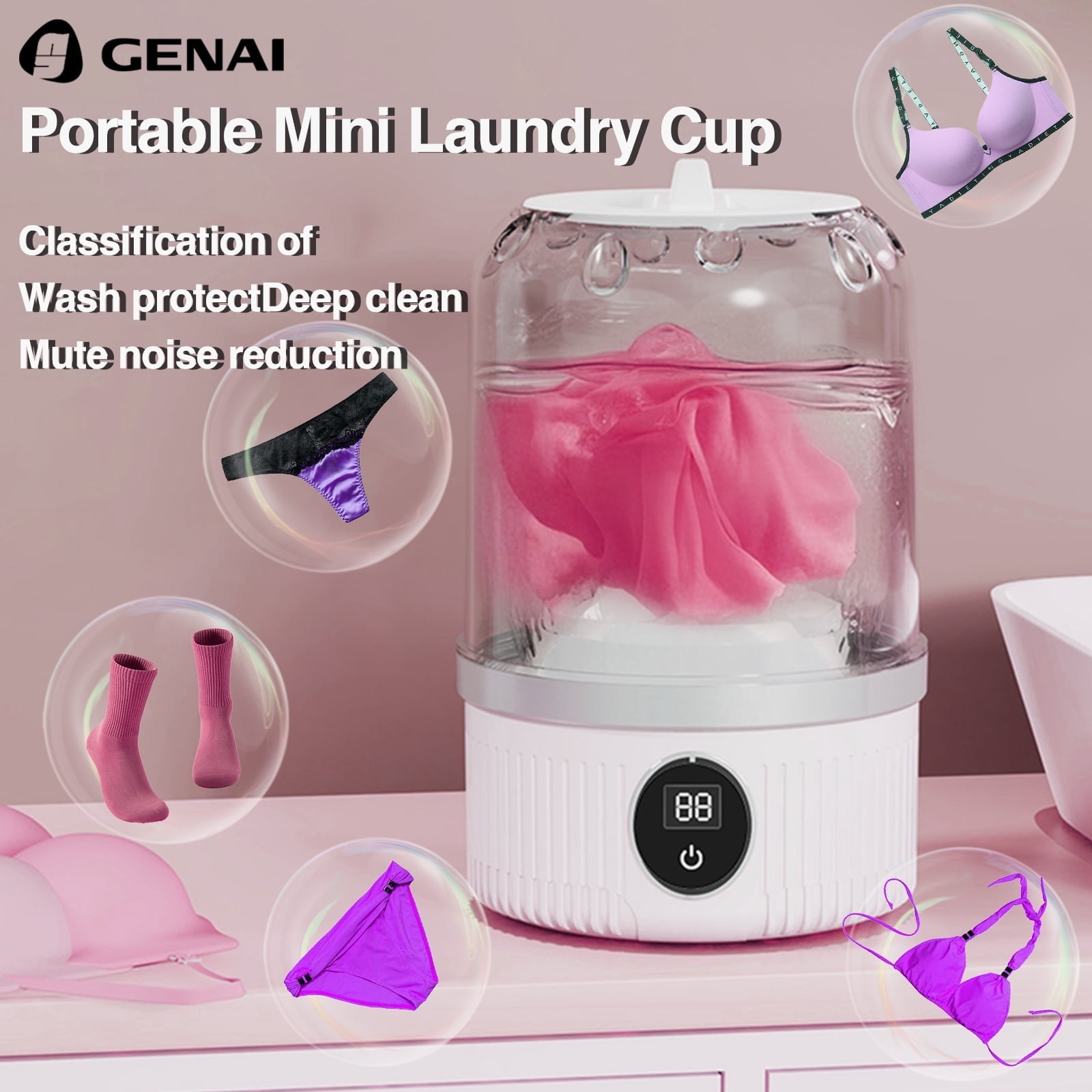 Portable Mini Washing Machine USB Powered Compact Washer for Travel ...