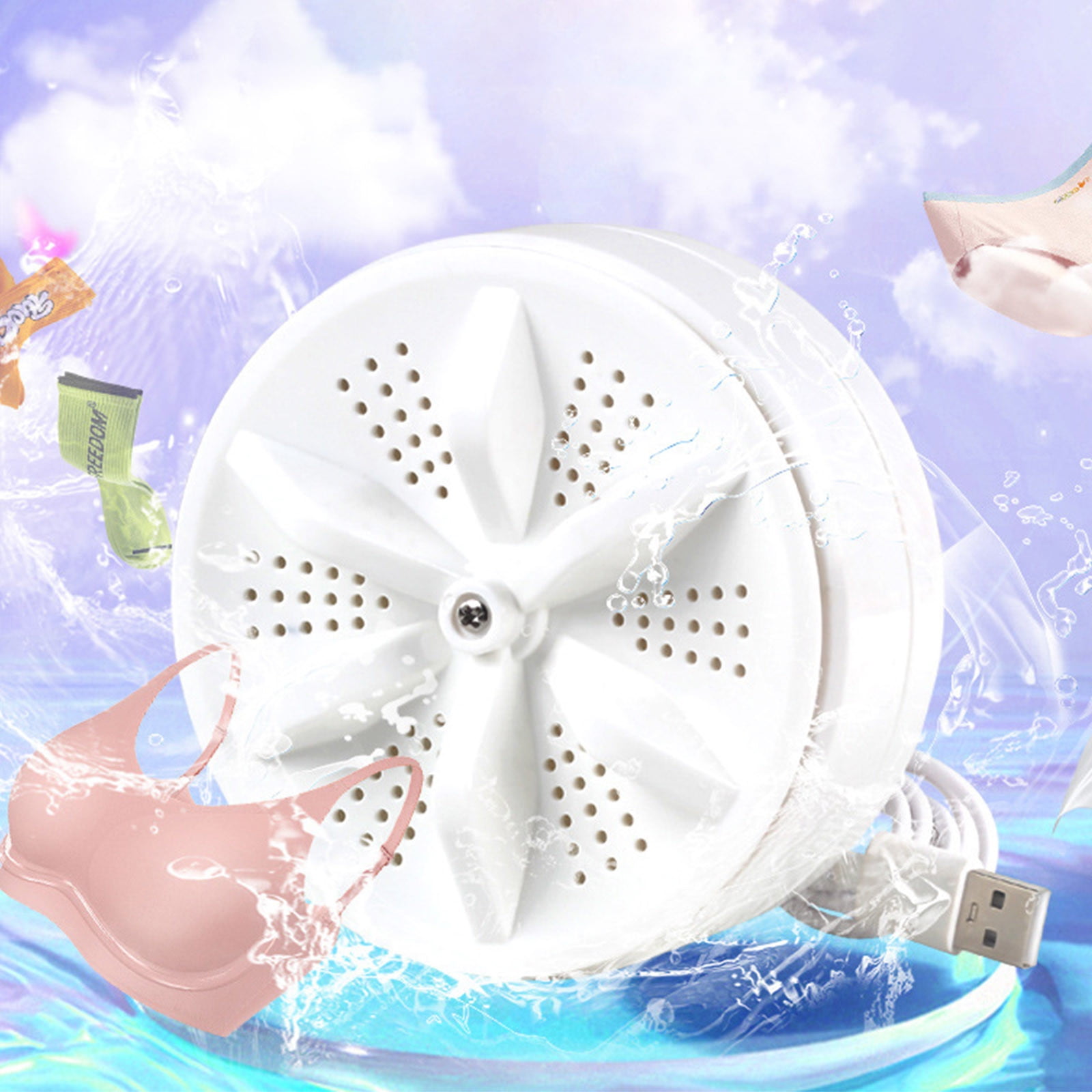 Portable Mini Washing Machine, Underwear Washing, Turbocharged USB ...