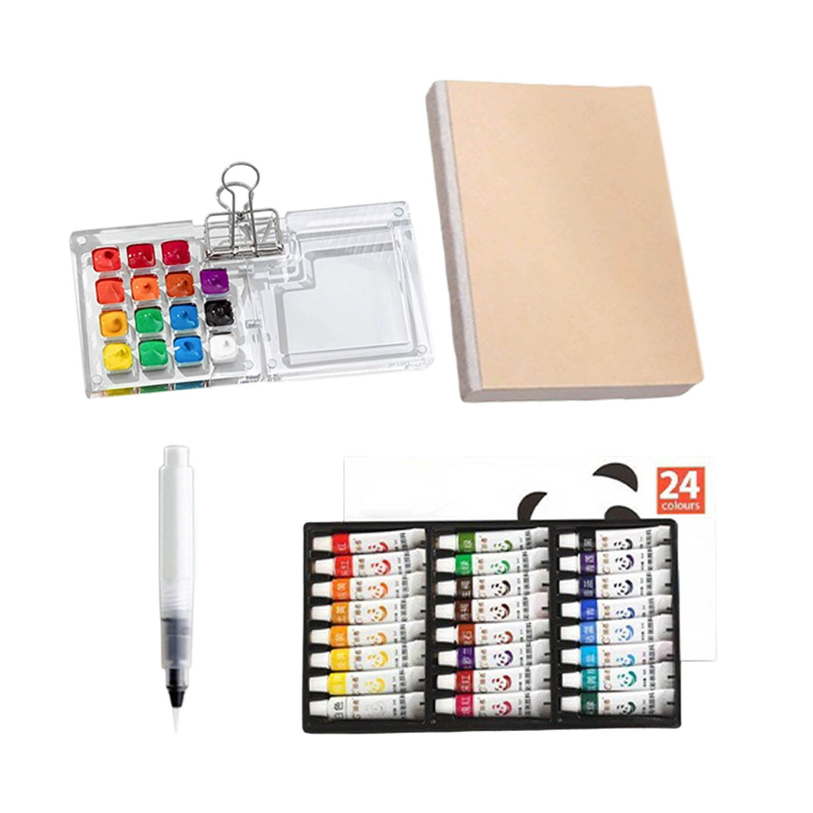 Portable Mini Watercolor Painting Set Artist Travel Kit With Wooden ...