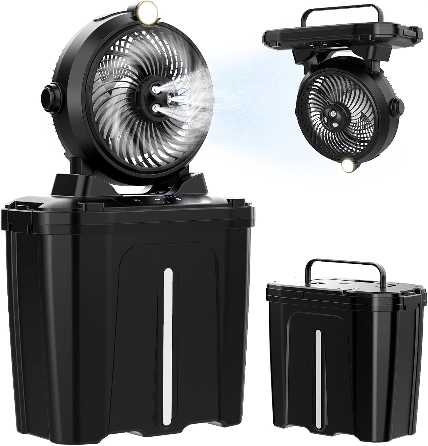 Portable Misting Fan with 11L Large Bucket, 20000mAh USB Rechargeable ...