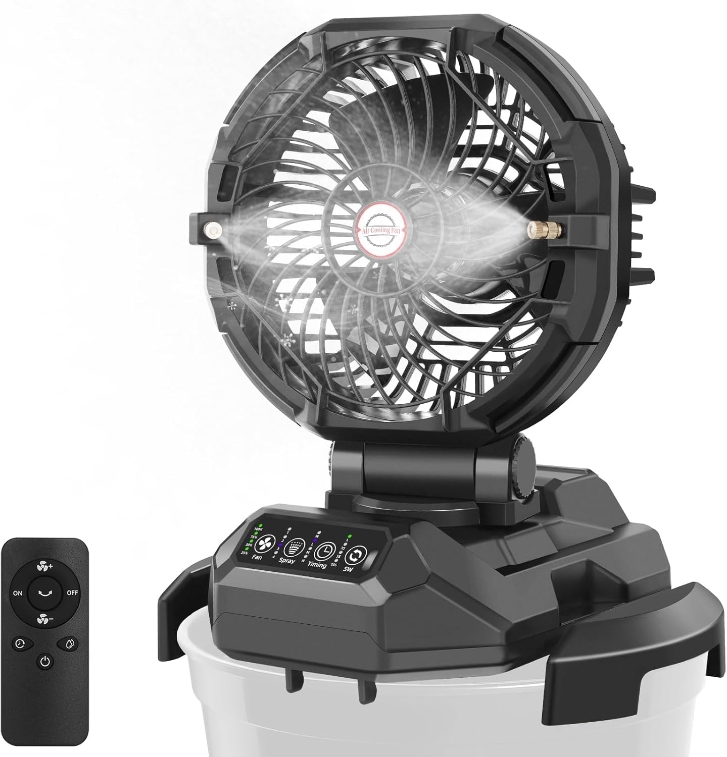 Portable Misting Fan, 30,000mAh Rechargeable Battery Powered, 4 Wind ...
