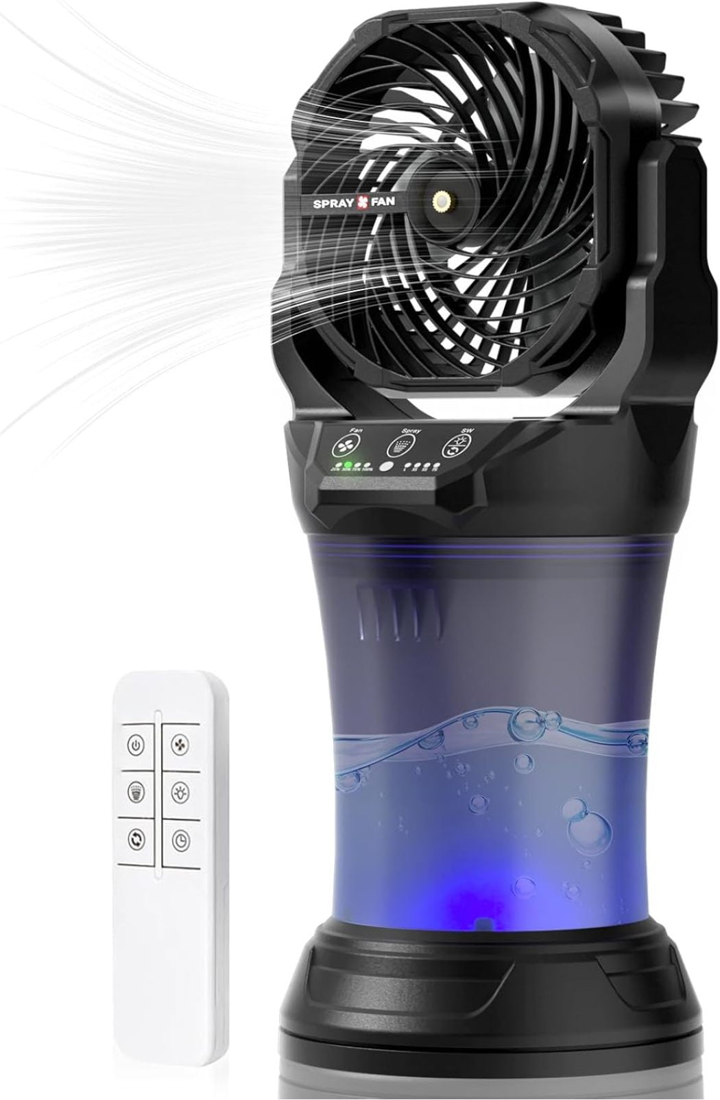 Portable Misting Fan with 30000mAh Battery, 2L Water Tank, Remote ...