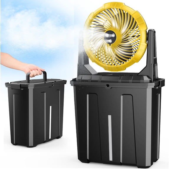 Portable Misting Fan - 9L Bucket, 10-inch Outdoor Fans for Patios ...