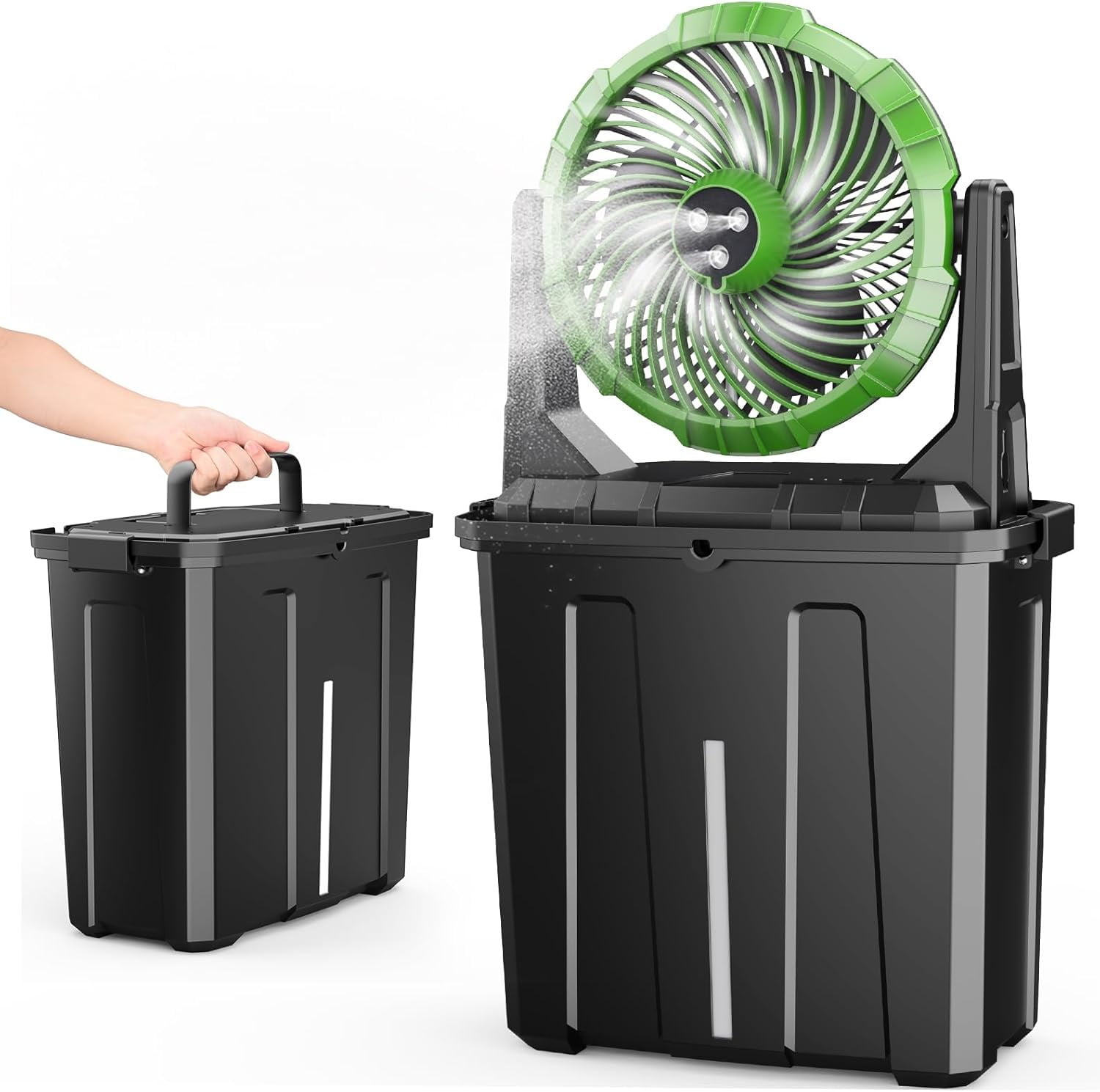 Portable Misting Fan - 9L Bucket, 10-inch Outdoor Fans for Patios ...