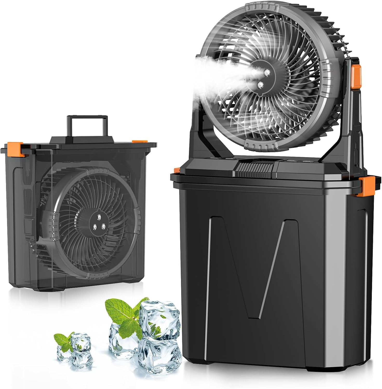 Portable Misting Fan with 9L Water Tank, 20000mAh Rechargeable Battery ...
