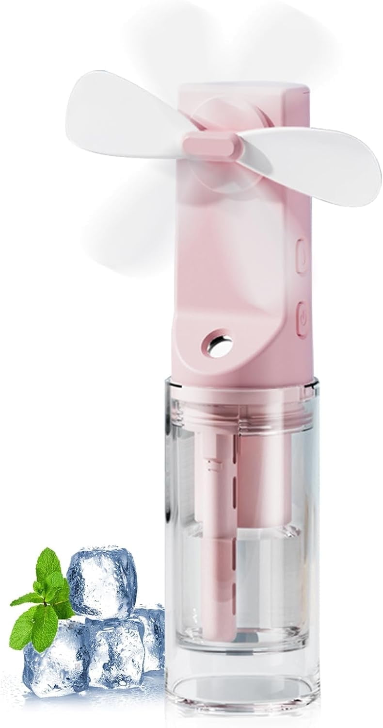 Democe Portable Misting Fan with Spray Water Mist Handheld Fan Foldable ...