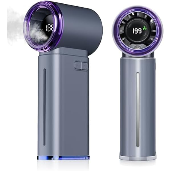 Portable Misting Fan - Handheld Mini Turbo Fan - 5000mAh Rechargeable ...