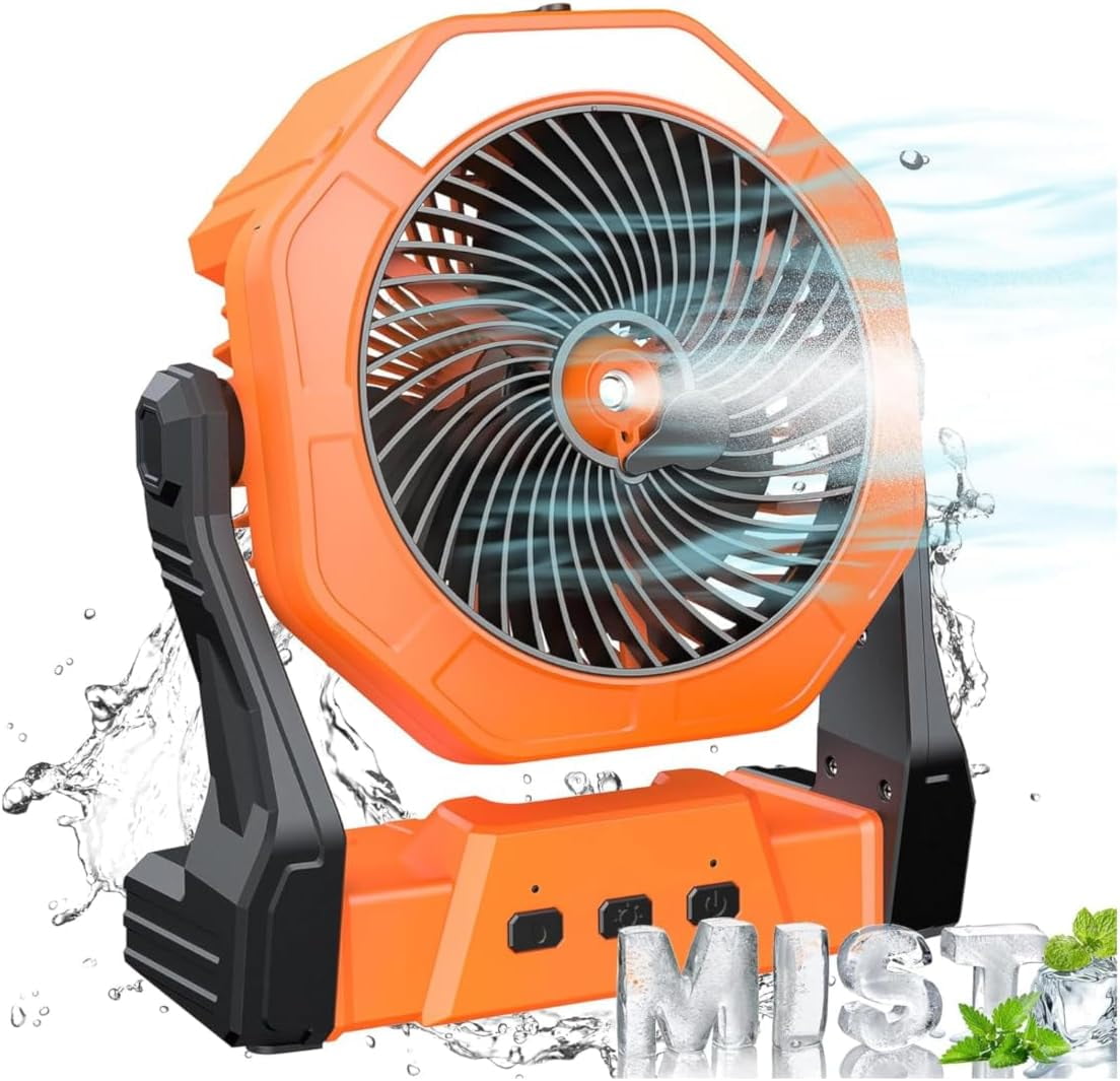 Portable Misting Fan, Outdoor Fans for Patios with Water Mist, 30000mAh ...