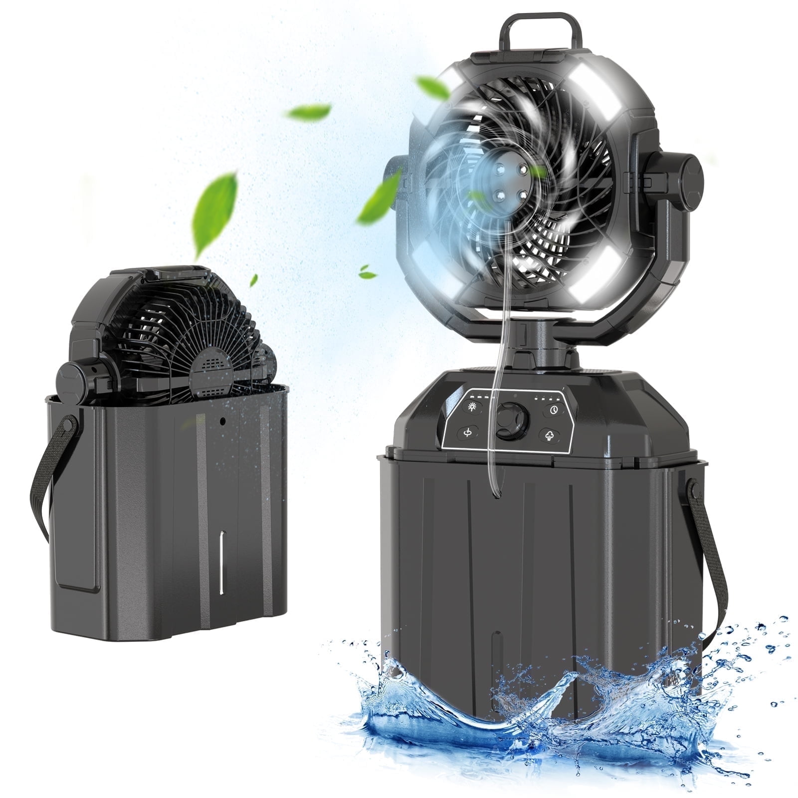 Portable Misting Fan Rechargeable,20000mAh Cordless Battery Powered ...