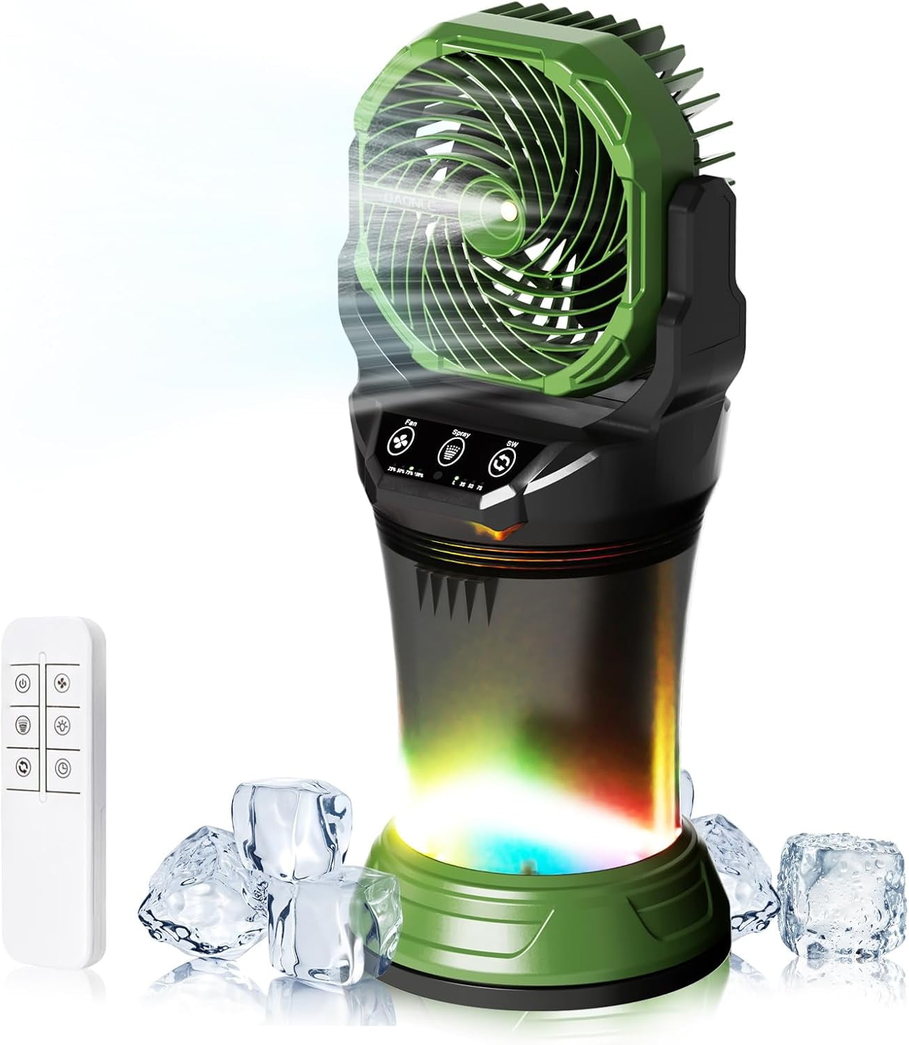 Portable Misting Fan with Remote & 30000mAh Rechargeable Misting Fans ...