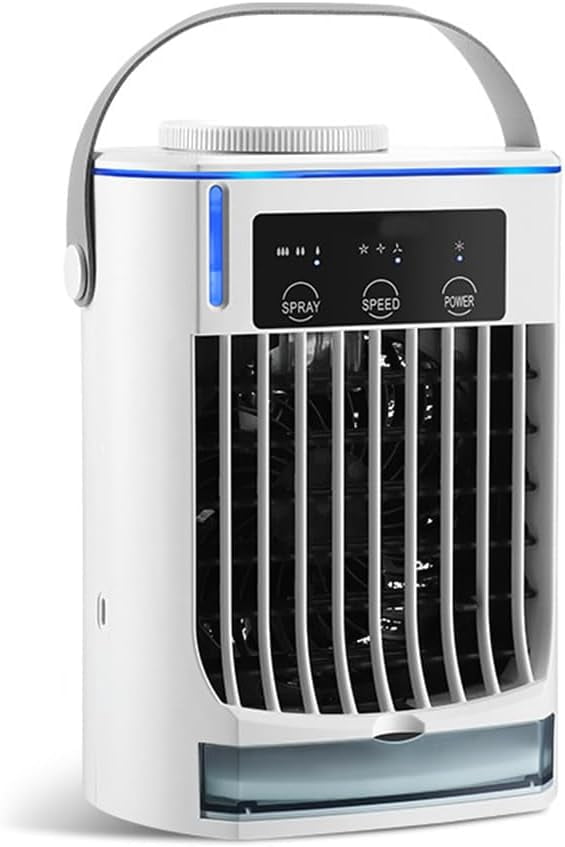 Portable Misting Fan, Usb Air Cooler, 3 Speed Adjustable, 500ml Water ...