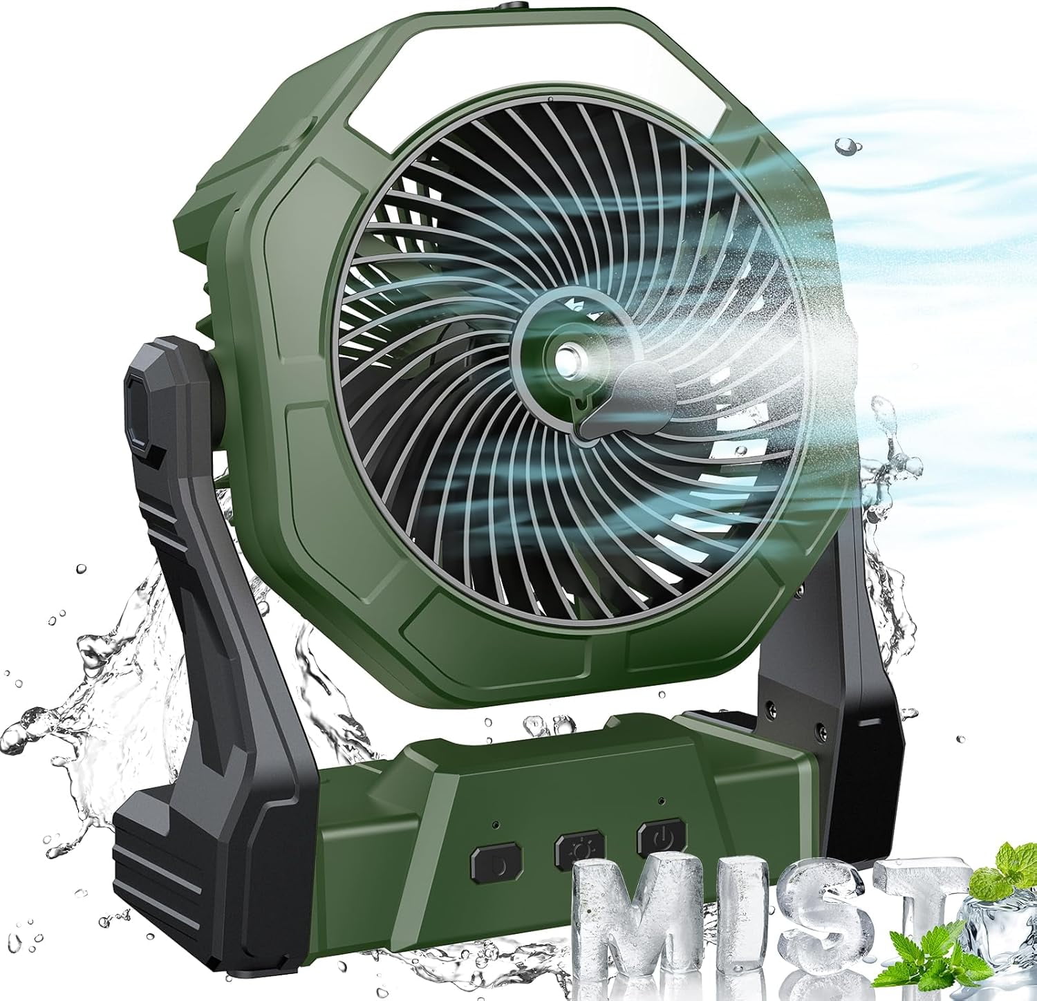 Portable Misting Fan with Water Mist for Patios, 20000mAh Rechargeable ...