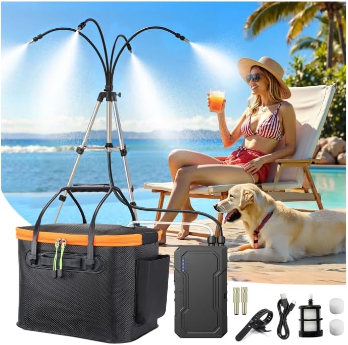Portable Misting System with Standing, 6000mAh Water Cooling Misters ...