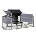 Portable Mobile Chicken Coop with Nesting Box, Sleeping Room, Run ...