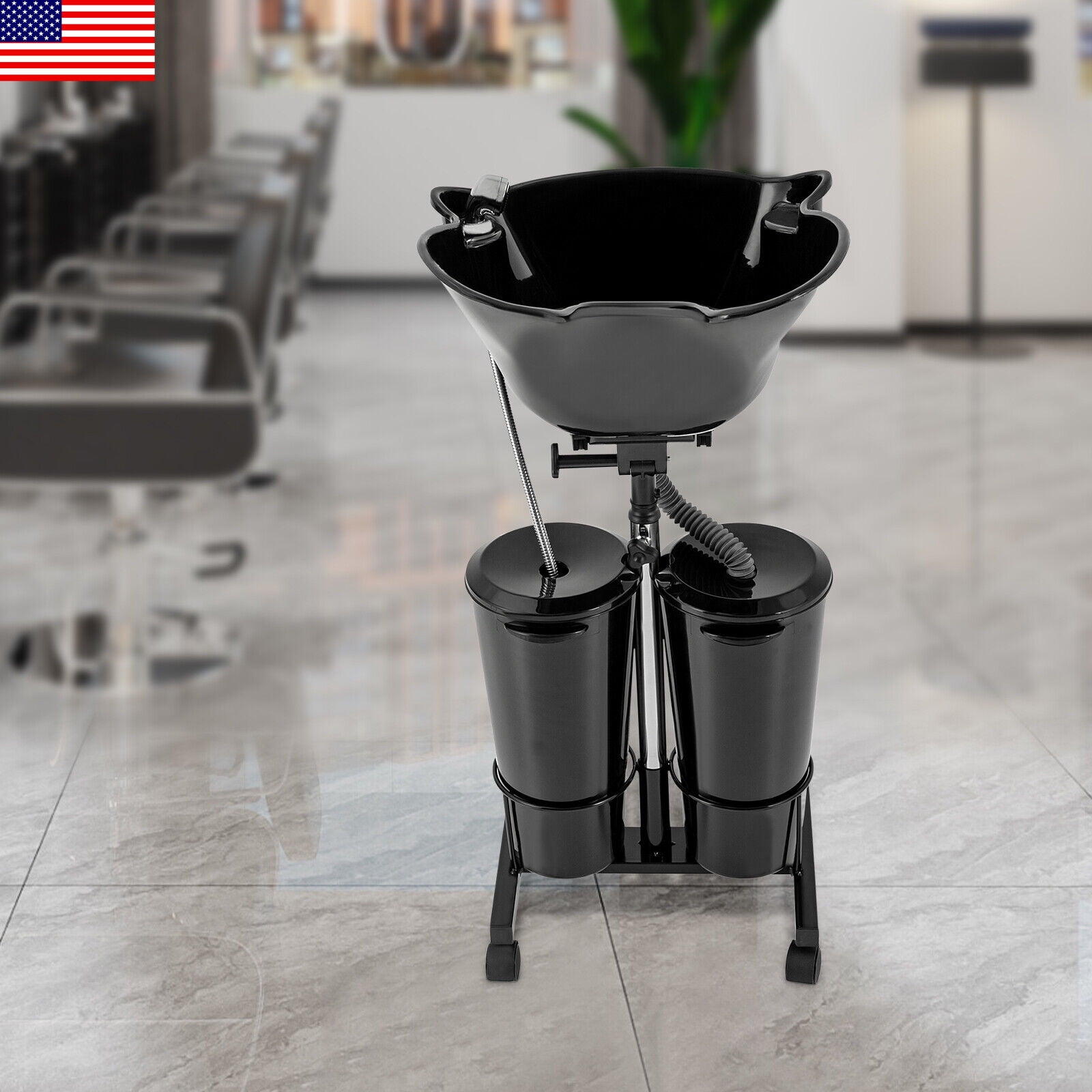 Portable Mobile Shampoo Basin, Height-Adjustable Hair Washing Sink ...