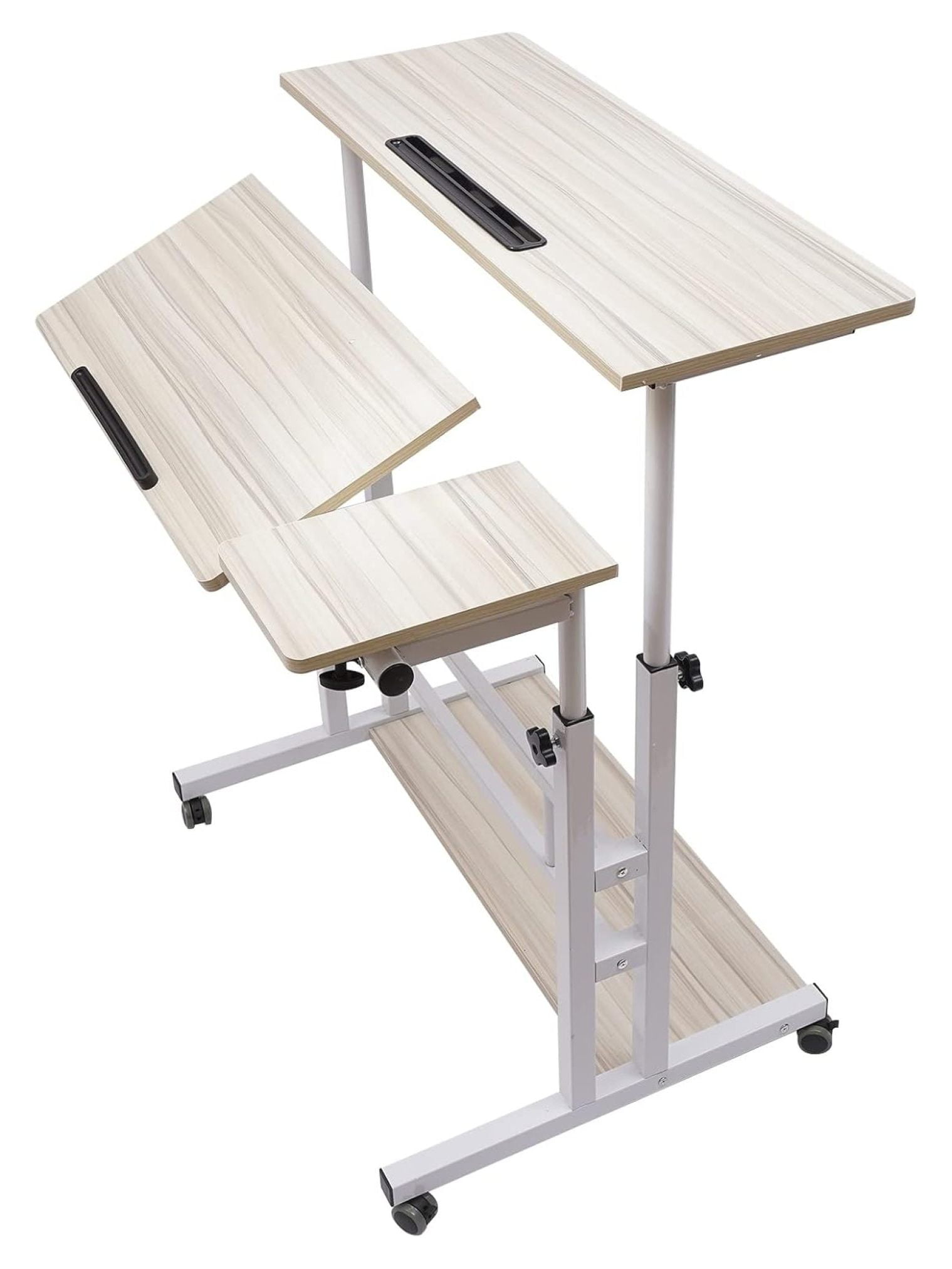 Portable Mobile Standing Desk - Adjustable Height Small Rolling ...