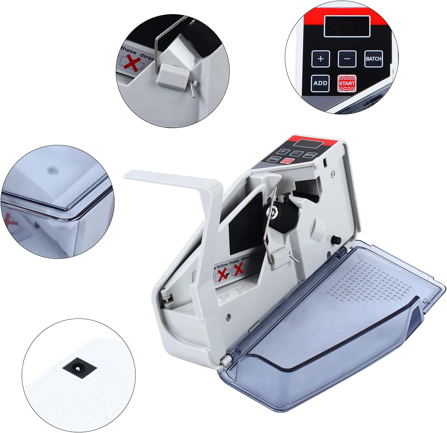 Portable Money Counter Machine, Mini Banknote Counter Bill Cash Money ...