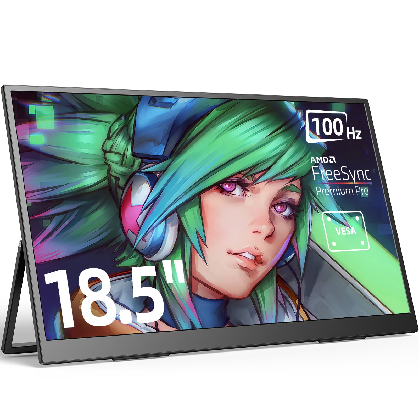 Portable Monitor 18.5 inch 100HZ 100% sRGB, 1080P FHD IPS Large ...