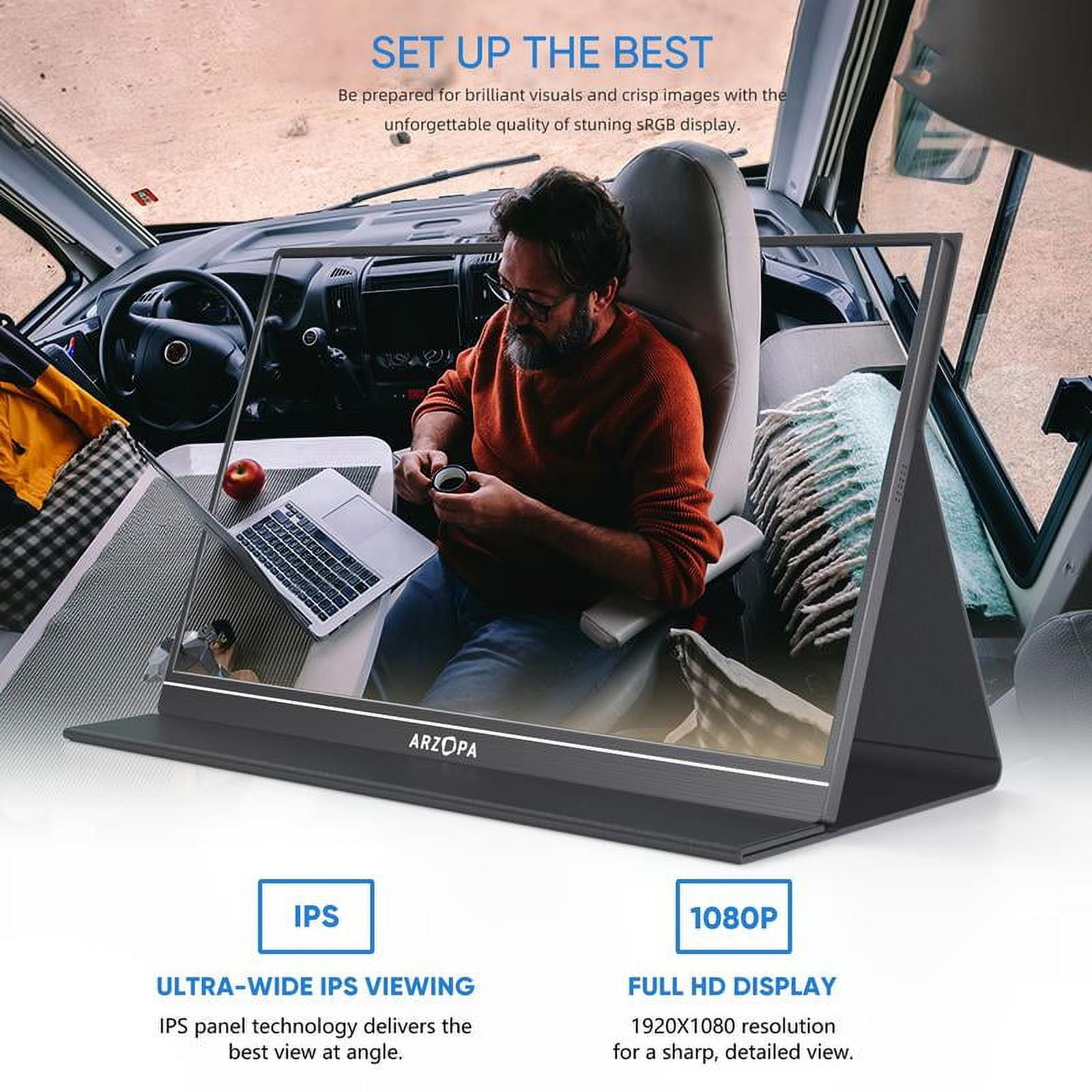 Portable Monitor FHD 1080P Portable Laptop Monitor for PC, Mac, Xbox ...