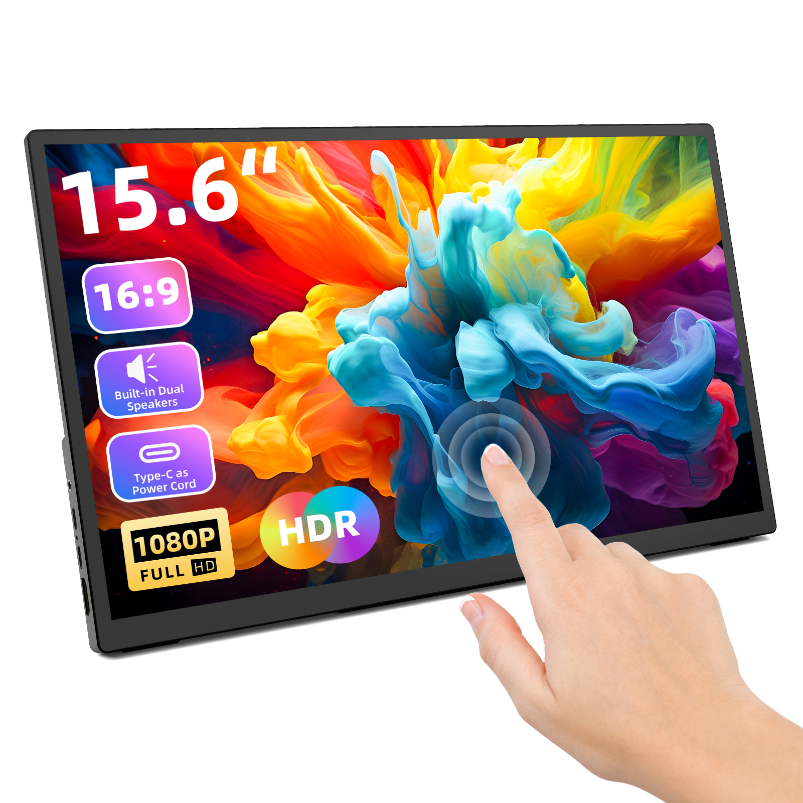 Portable Monitor Touchscreen 15.6" 1080P FHD Laptop Travel Display USB ...