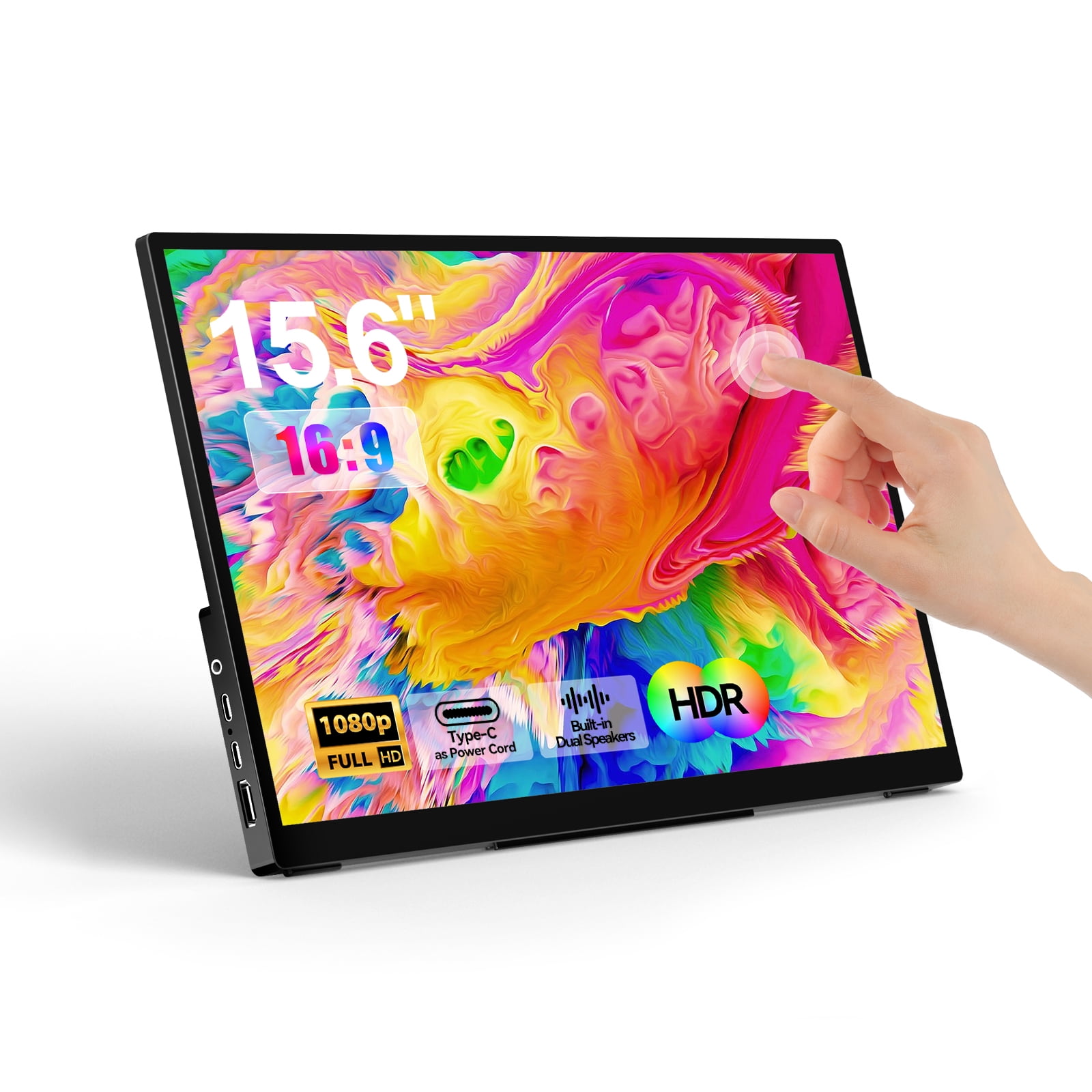 VICKUN 15.6" 1080P LED Portable Monitor, Black, PDM-15T - Walmart.com