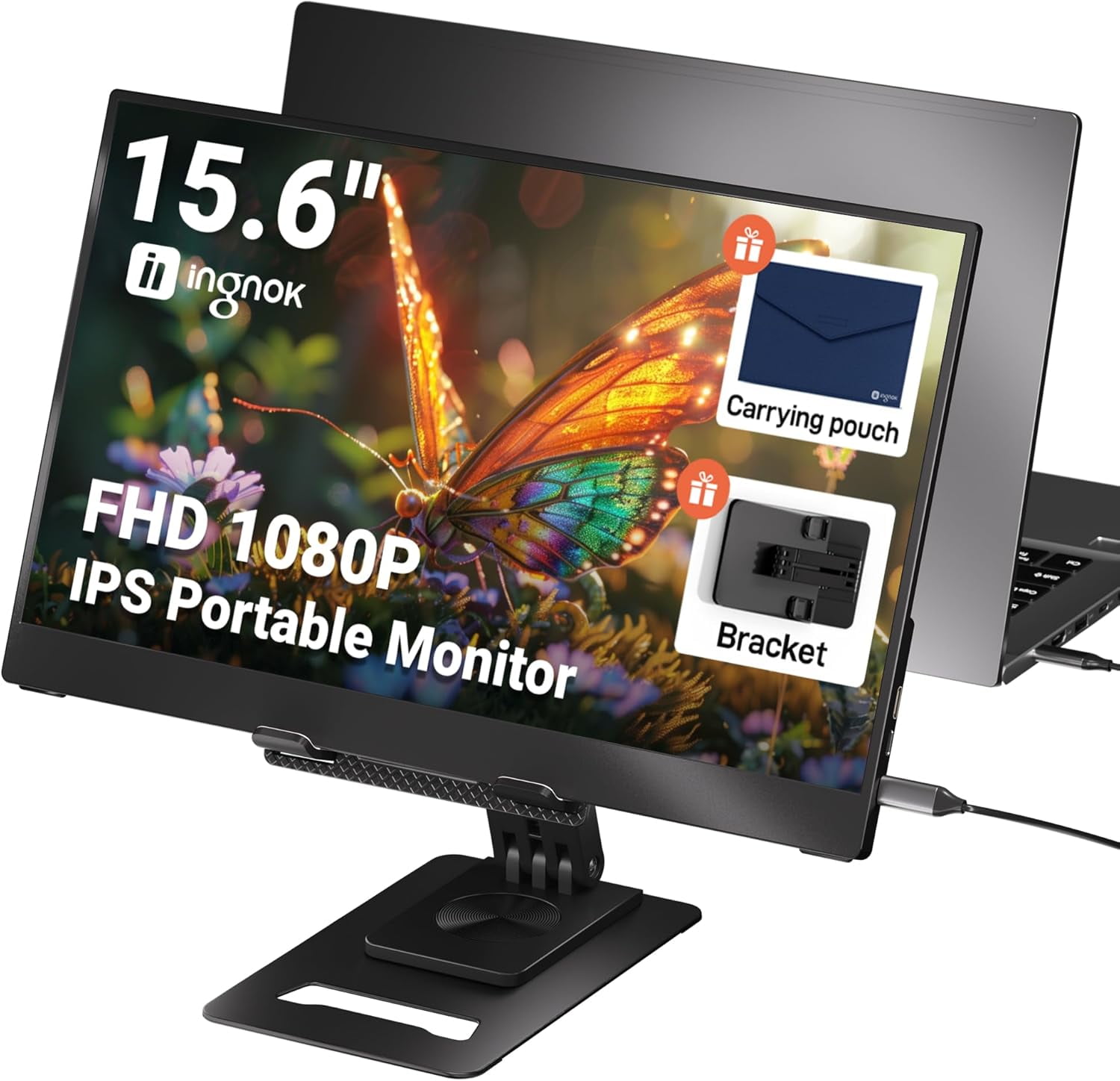 Portable Monitor, Ultra Slim 15.6 Inch FHD IPS Laptop Screen Extender ...