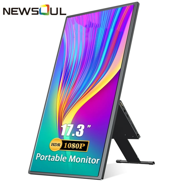 Portable Monitor for Laptop Freestanding | 17.3" 1080P Large Screen for ...