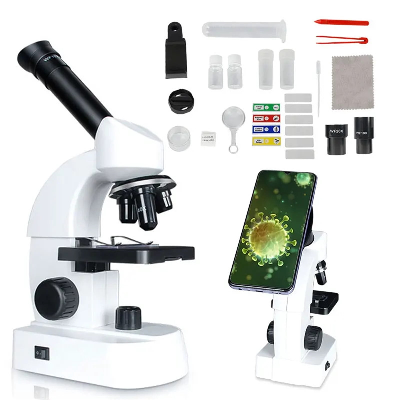 Portable Monocular Plastic Biological Small Microscope For Kids Family ...