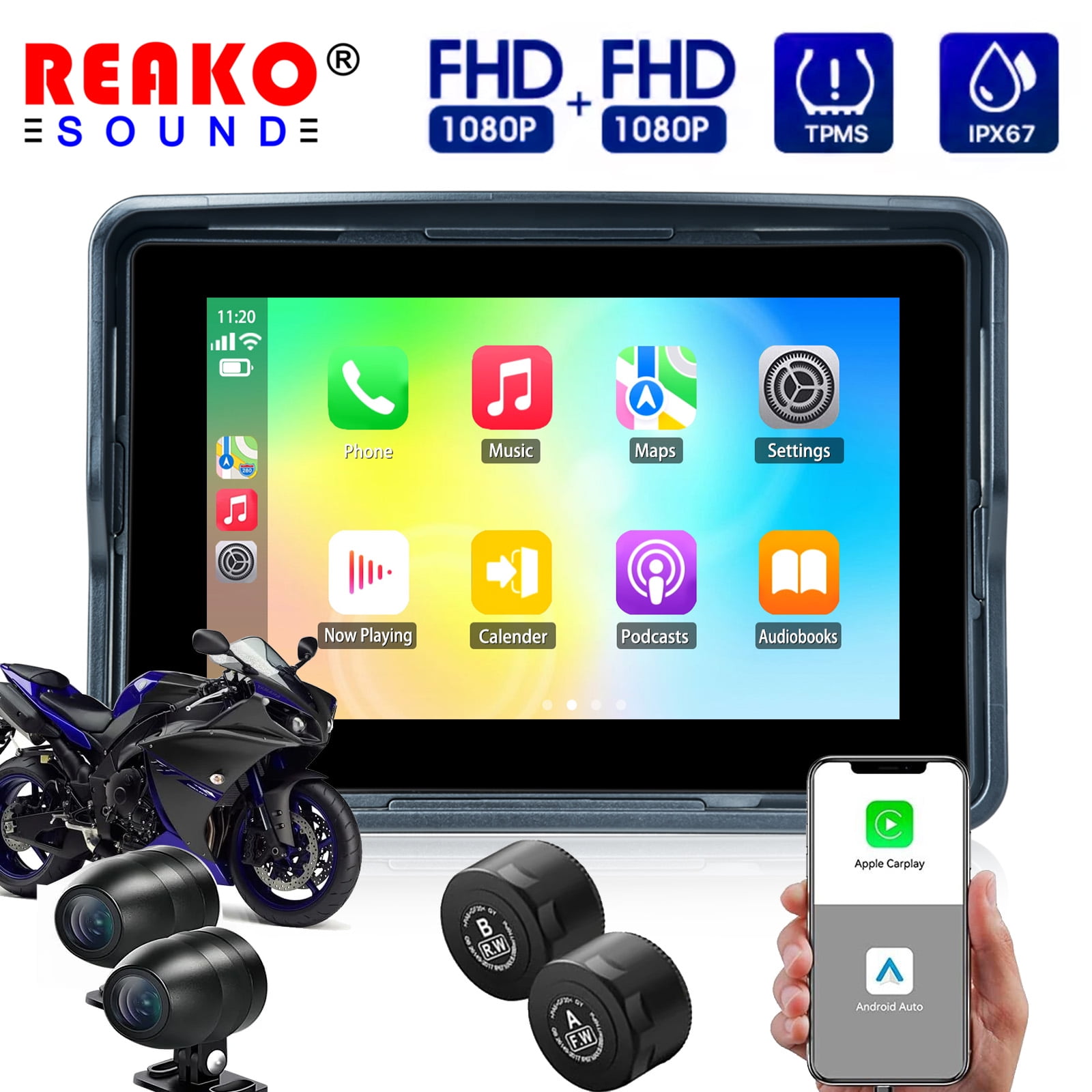 Portable Motorcycle DVR, Motorcycle Dash Cam, 5.5" Wireless Motorcycle ...