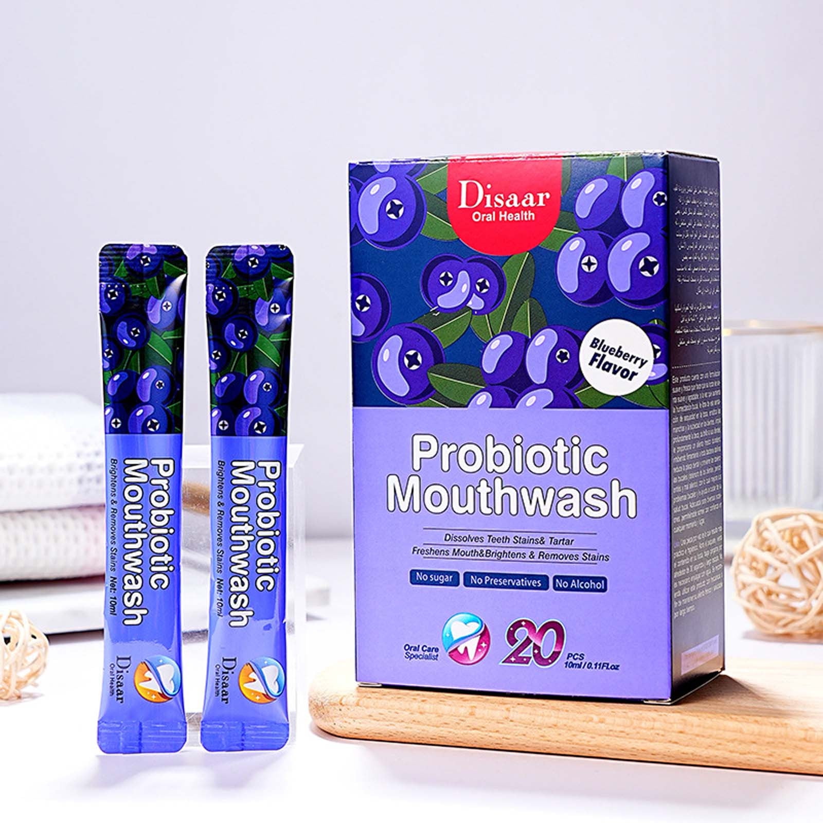 Portable Mouthwash Tablets, Peach and Lemon Flavored Oral Rinse, 10ml X ...