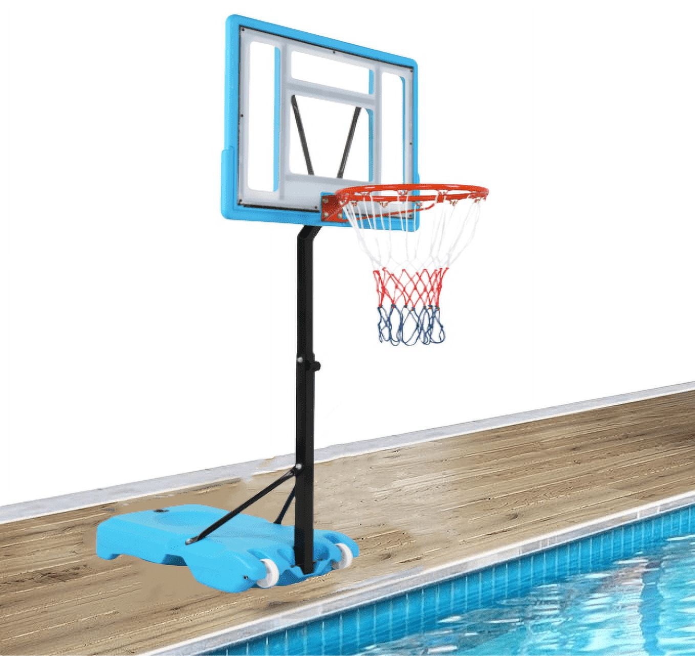 Portable Movable Swimming Pool Basketball Stand PVC Transparent ...