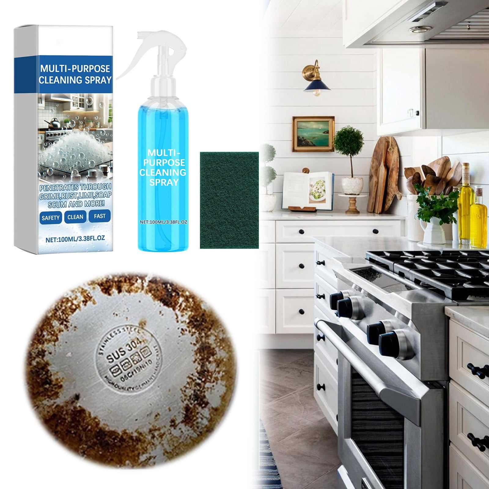 Portable & Multi-Use Purpose Foam Cleaner Foam Decontamination Cleaning ...