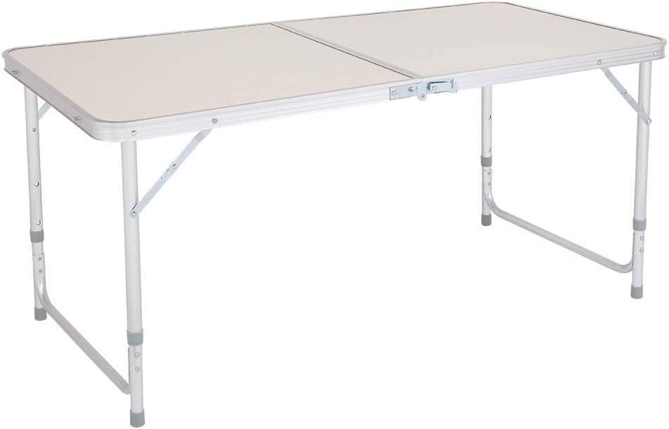 Portable Multipurpose Folding Table,4 Foot Portable Heavy Duty Plastic ...