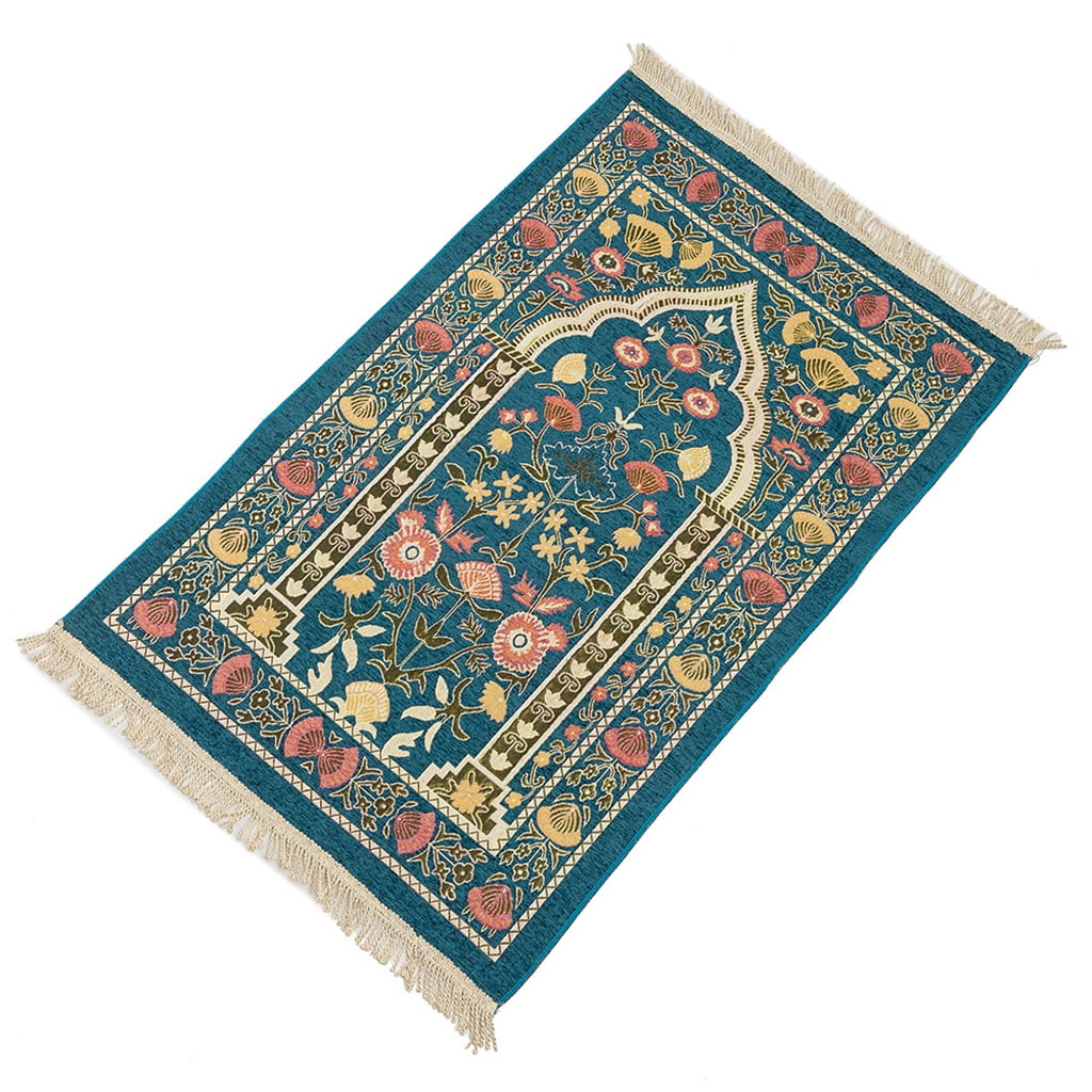 Portable Muslim Prayer Rug Thick Islamic Turkish Chenille Praying Mat ...