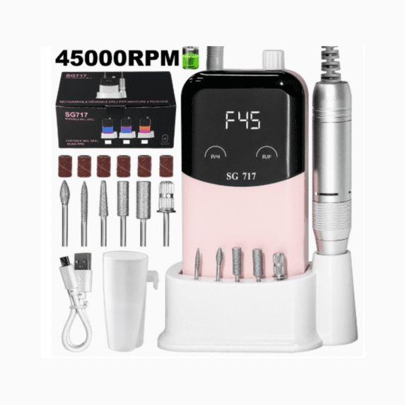 Portable Nail Drill Professional 45000 RPM, Rechargeable Electric Nail ...