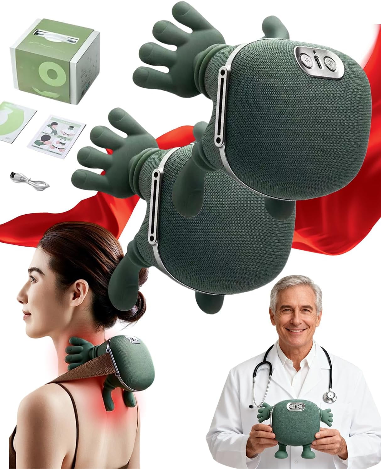 Portable Neck and Back Massager, N7 Master Hand Shoulder & Neck ...