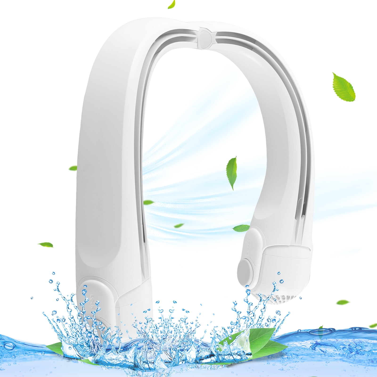 Portable Neck Fan 2400mAh Wearable Personal Fan 3 Adjustable Speeds ...