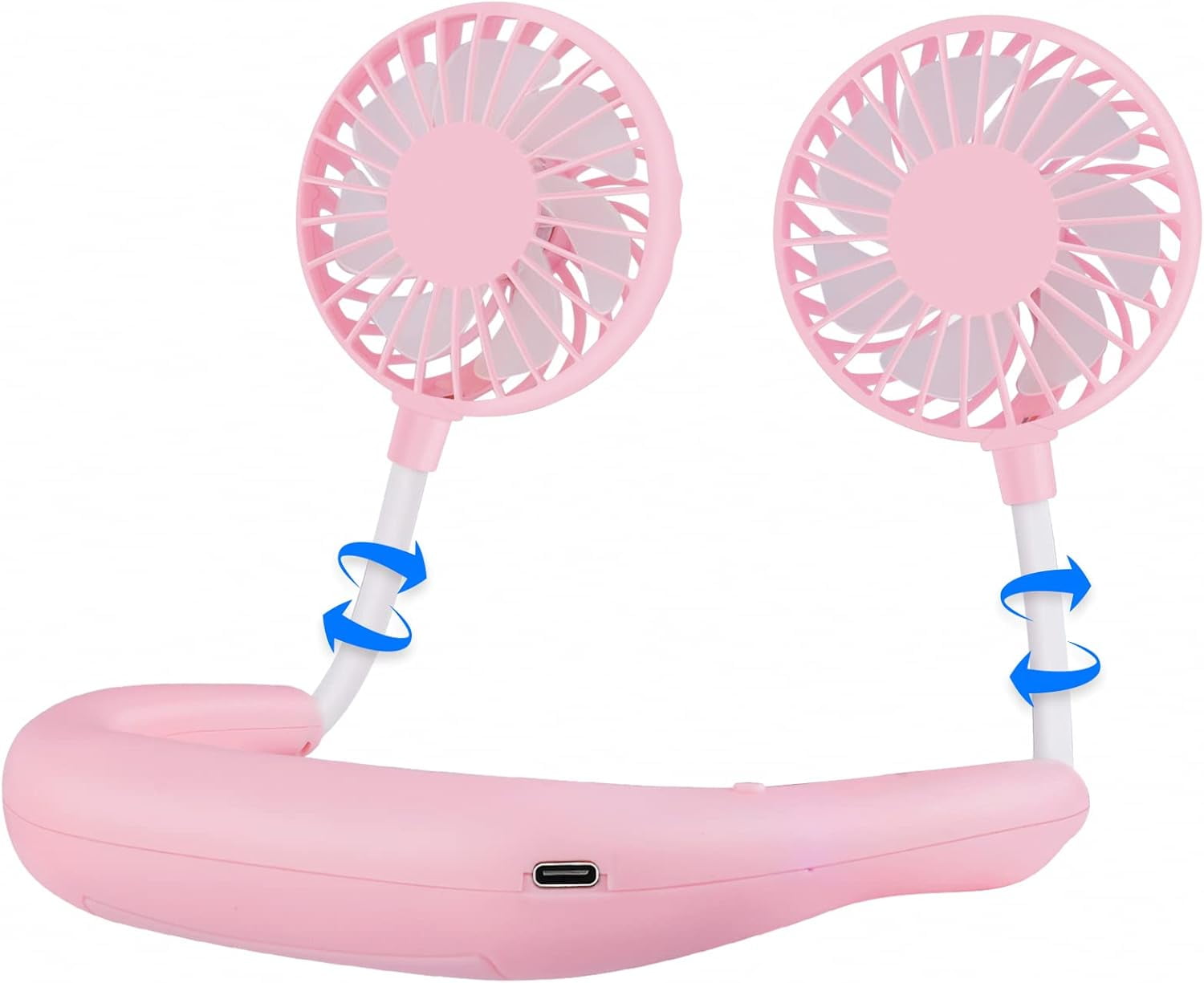 Portable Neck Fan 2500 mAh Rechargeable USB Hands-Free Mini Face ...