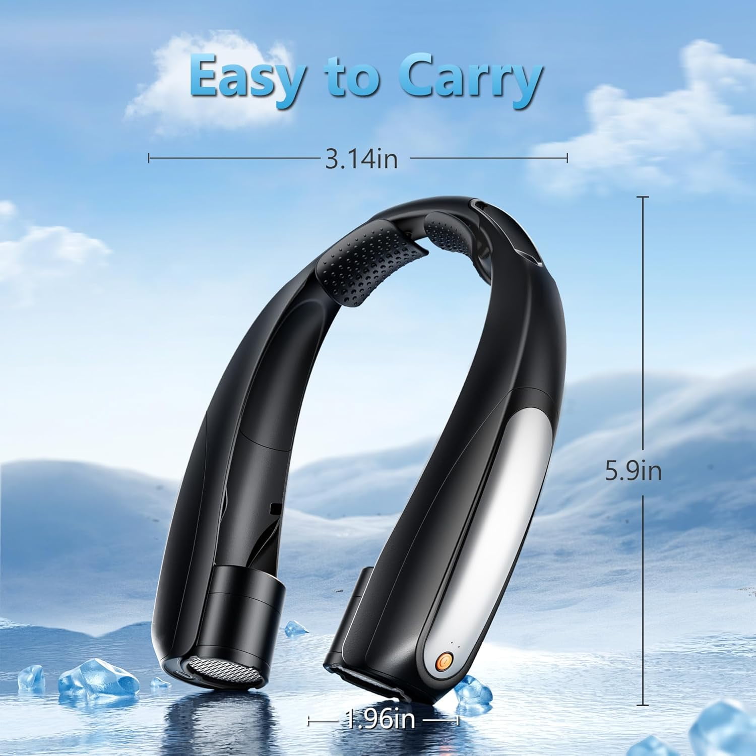 Portable Neck Fan, 6 Speeds, 6000 mAh Battery, 360° Cooling, Hands-, Rechargeable, for Travel ...