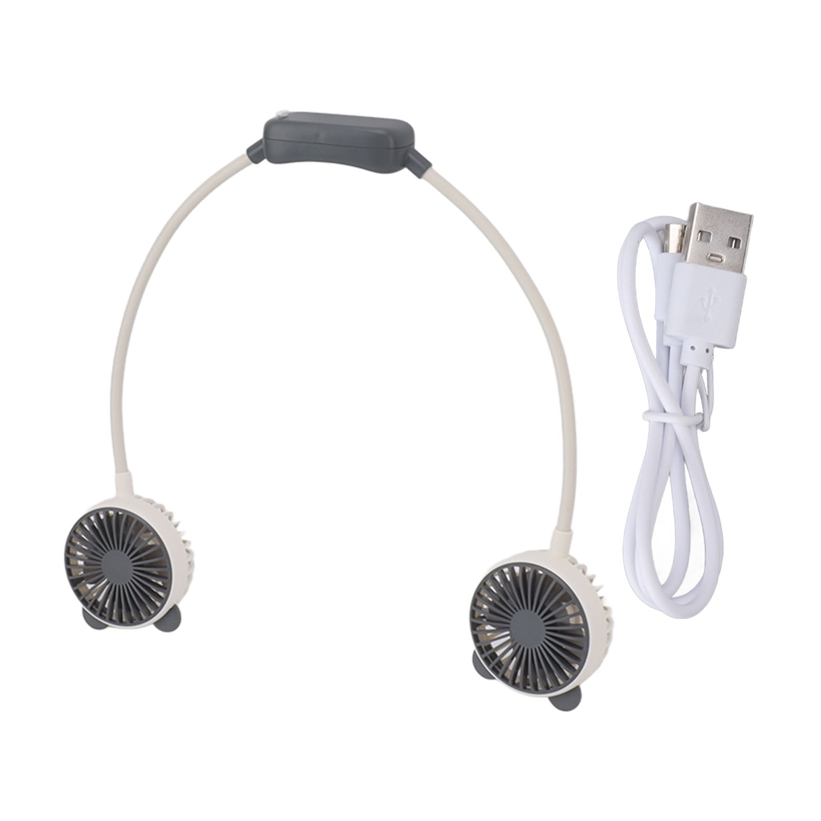 Portable Neck Fan Dual Head Bendable Wearable USB Rechargeable Hand ...