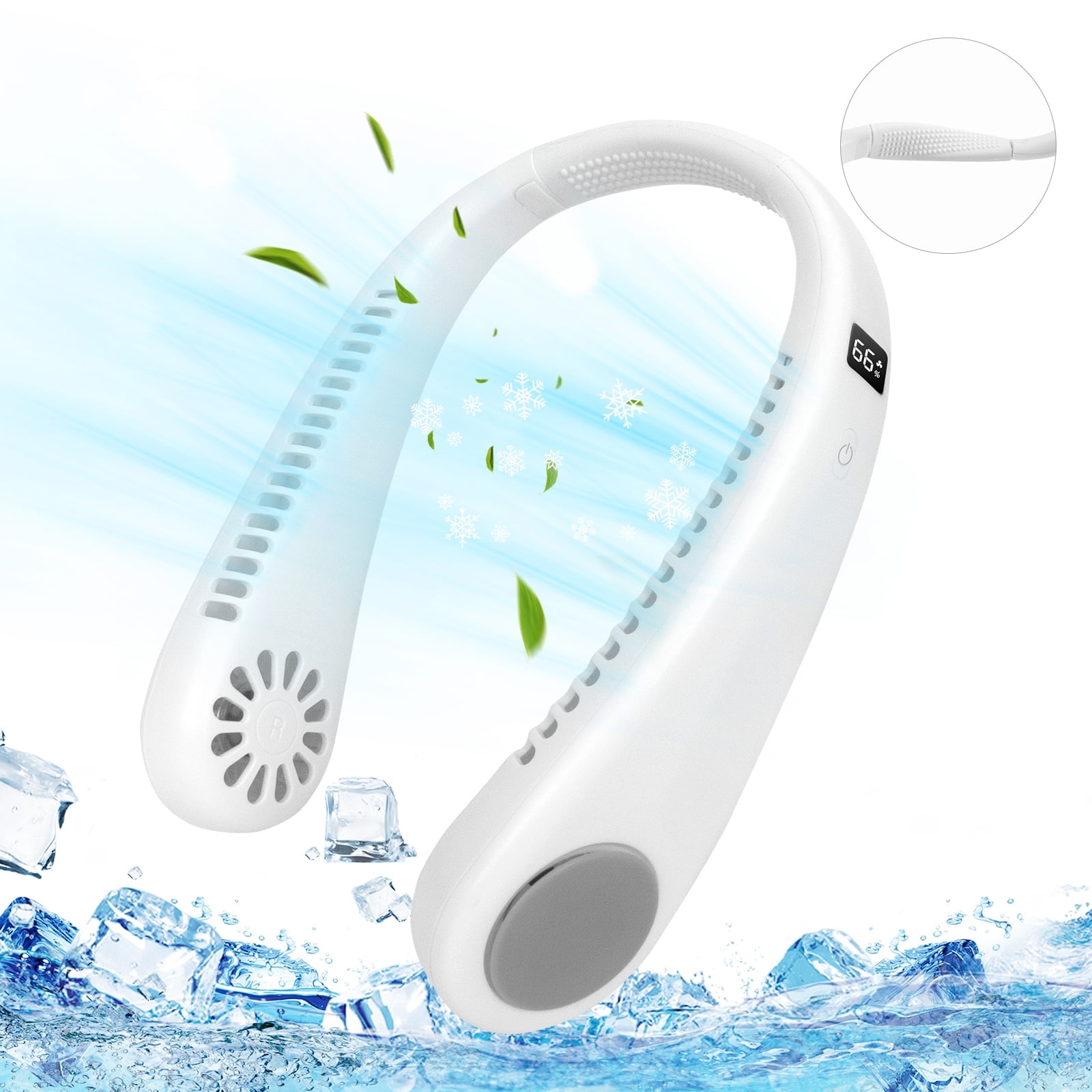 Portable Wearable Neck Fan, USB Rechargeable, 4000 mAh Battery, 4 ...