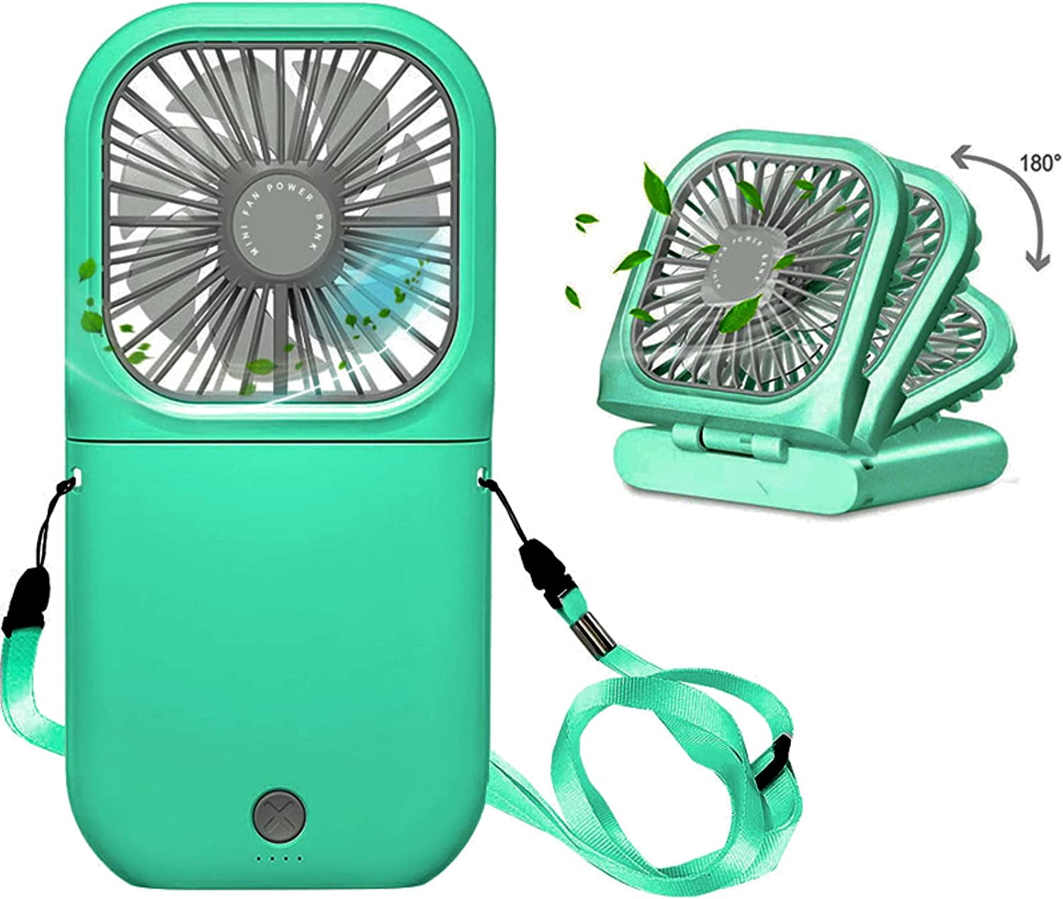 Portable Neck Fan Mini Quiet Handheld Personal Foldable USB ...
