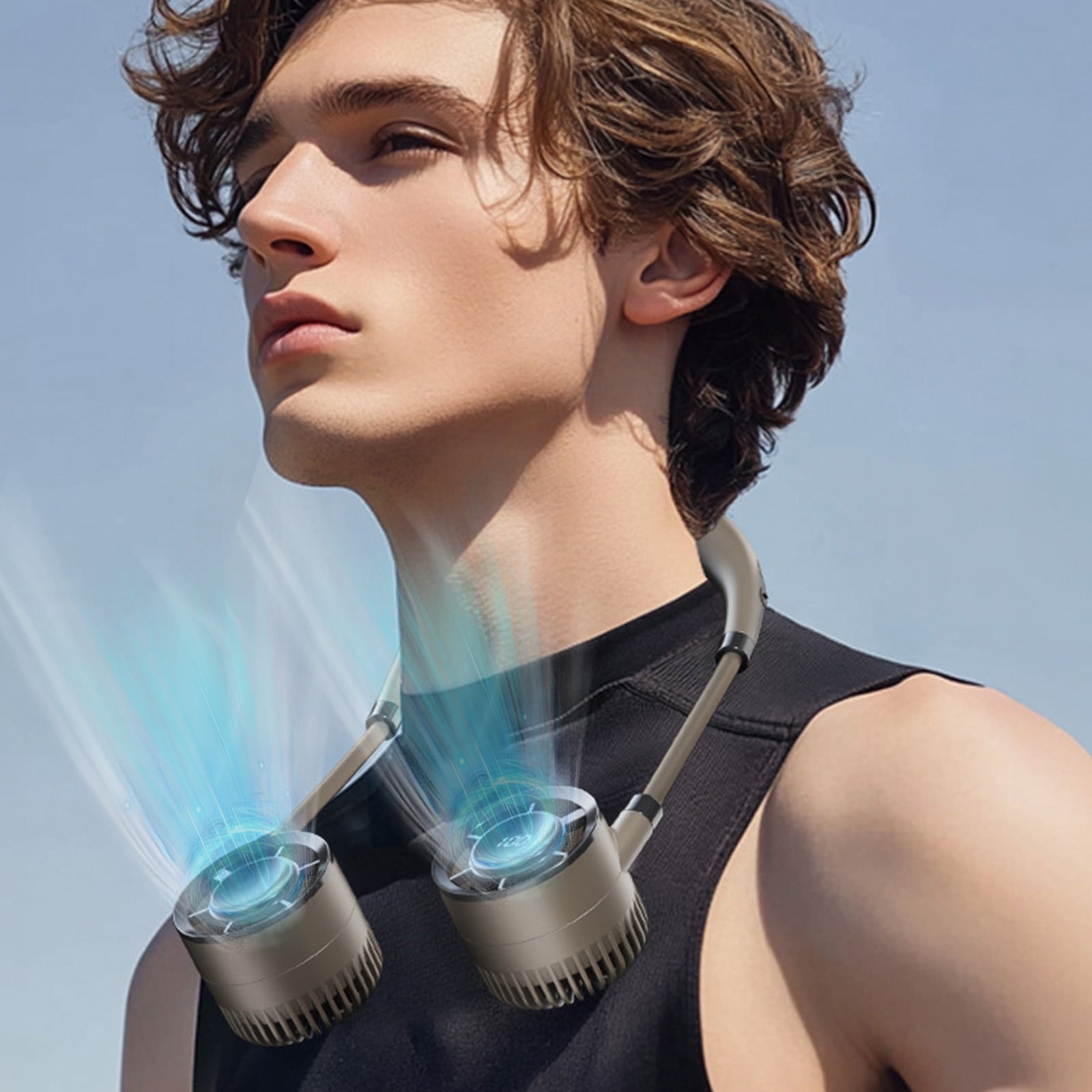 Portable Neck Fan Rechargeable, Wearable Personal Fans for Neck, Hands ...