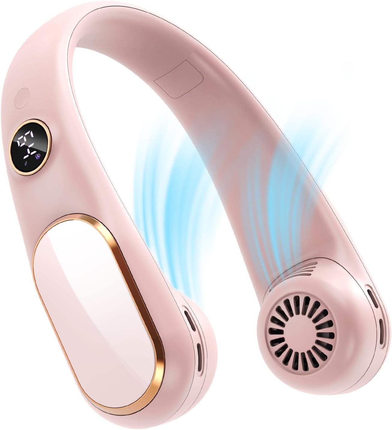 Portable Neck Fan with LED Display, Rechargeable Hands Free Bladeless ...
