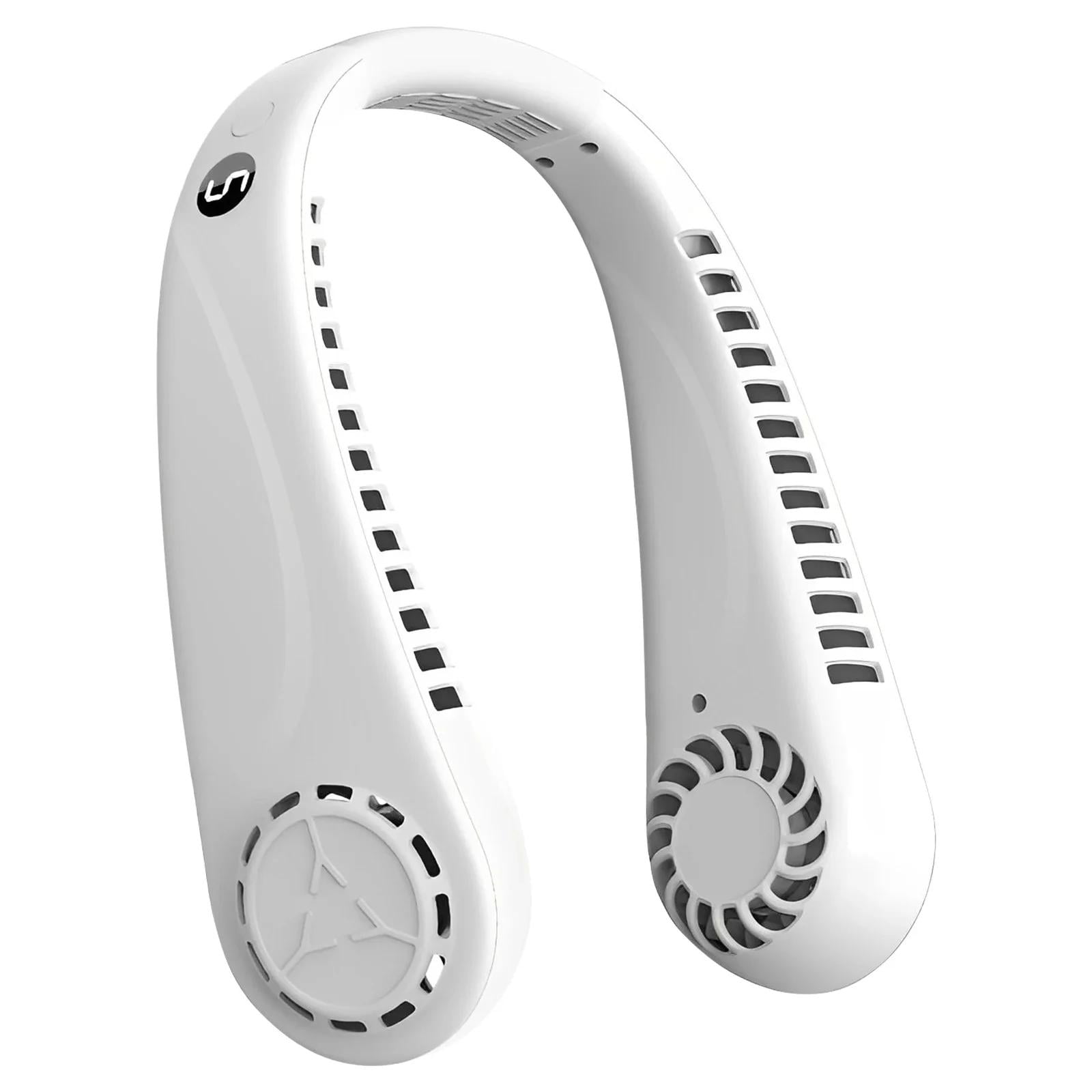 Portable Neck Fans Mini LED Digital Display Bladeless Fan 1200mAh USB ...