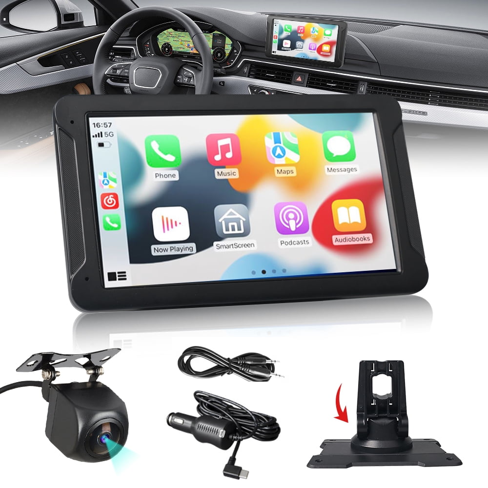 Portable Newest Wireless Apple CarPlay and Android Auto Screen for Car ...