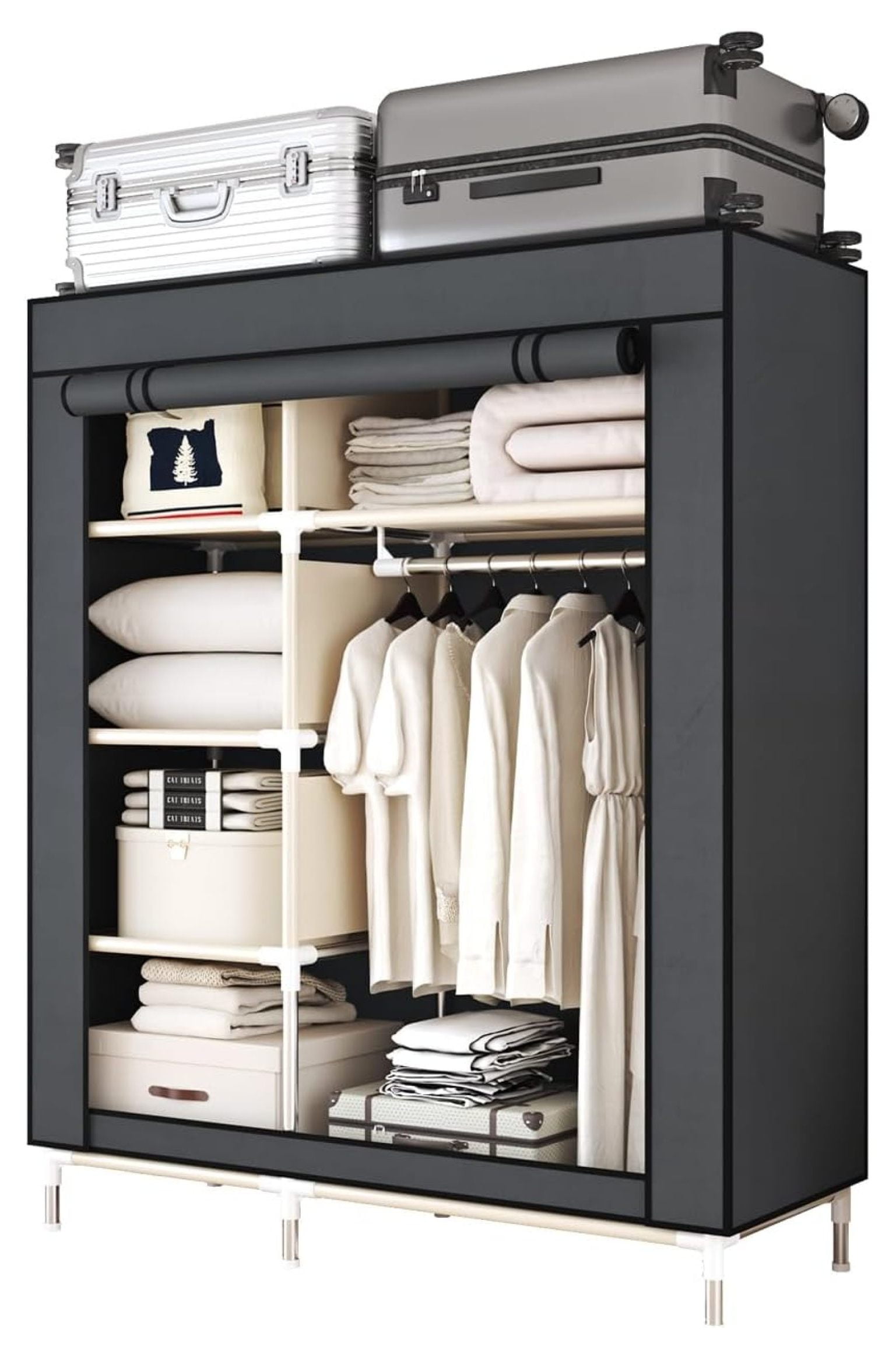 Portable Non-Woven Wardrobe, Easy to Assemble, Strong Load-Bearing ...