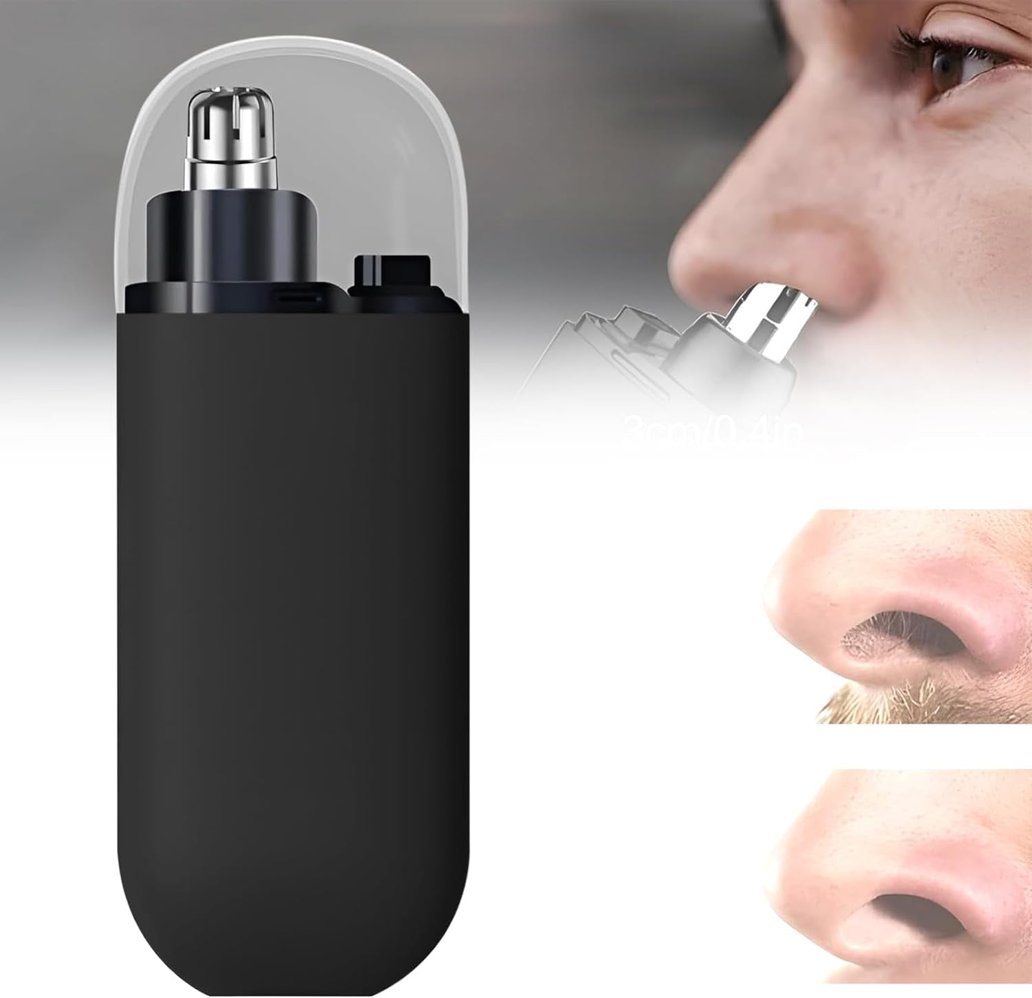 Portable Nose Hair Trimmer, Trendy Ear and Nose Hair Trimmer for Men and Women, Waterproof ...